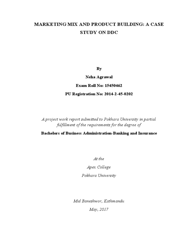 Marketing Mix and Product Building: A Case Study On DDC | PDF | Survey Methodology | Statistics