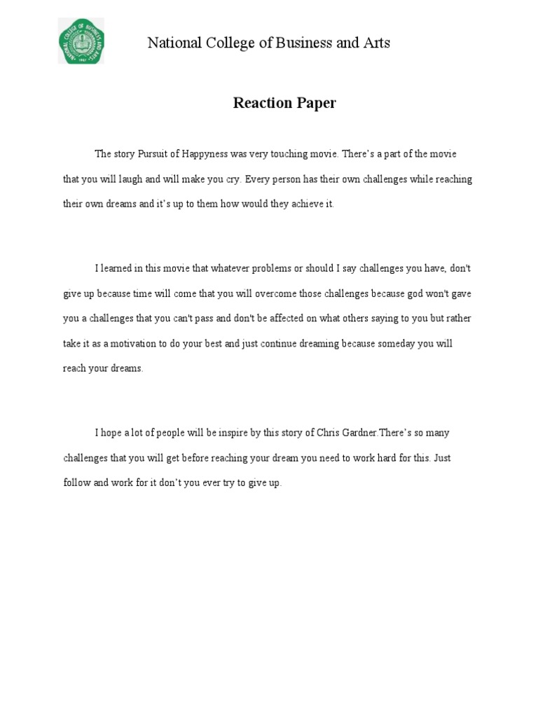 Reaction Paper | PDF
