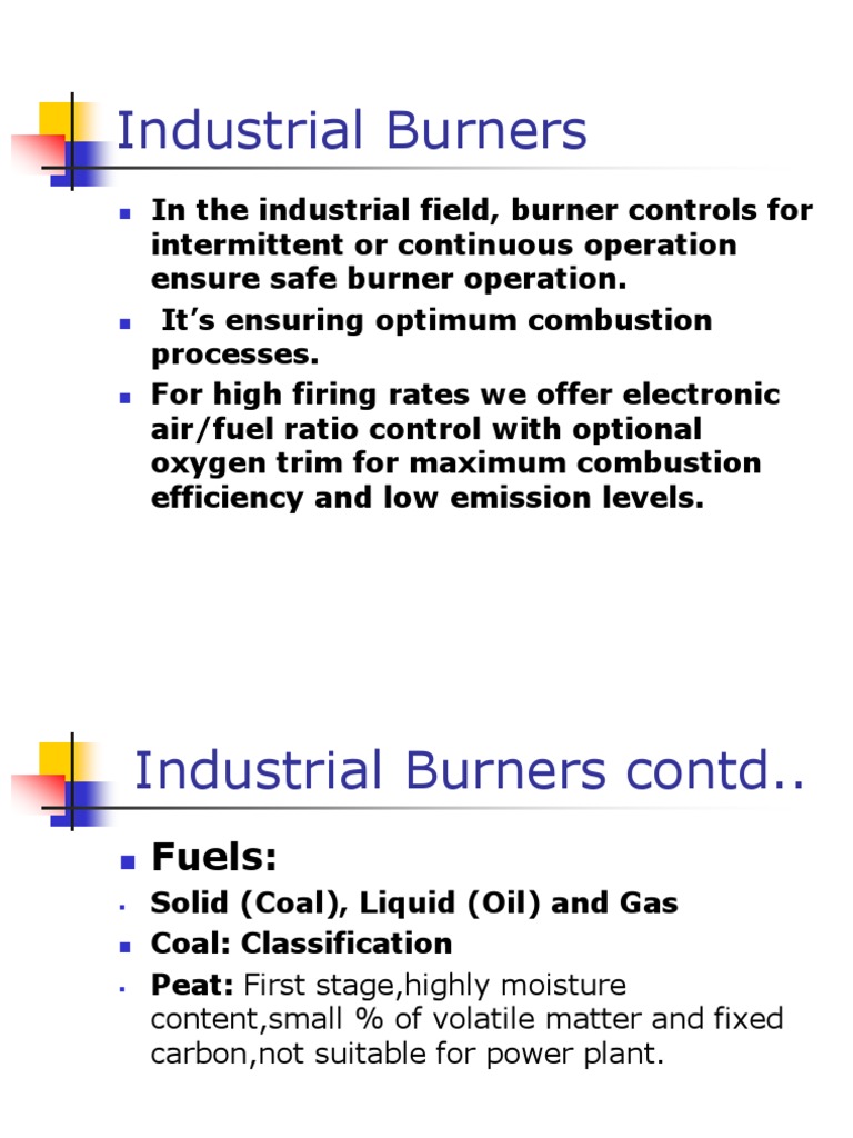Industrial Burner Types and Operations | PDF | Coal | Furnace