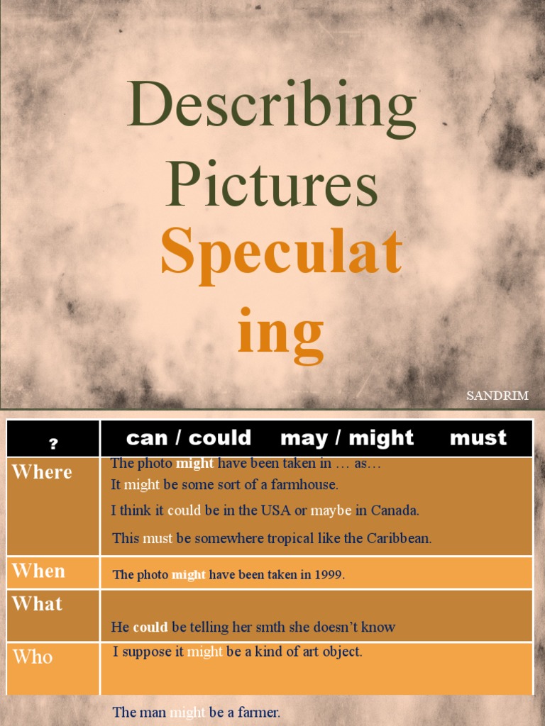 Describing Pictures Grammar Guides Picture Description Exercises ...