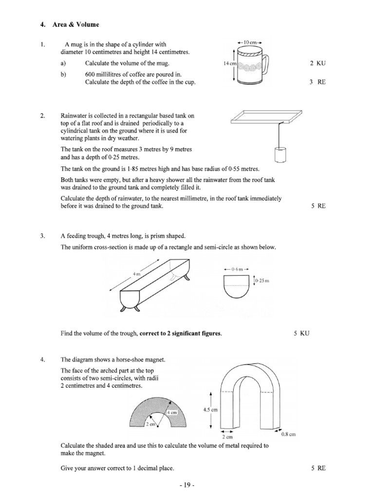 Area and Volume | PDF