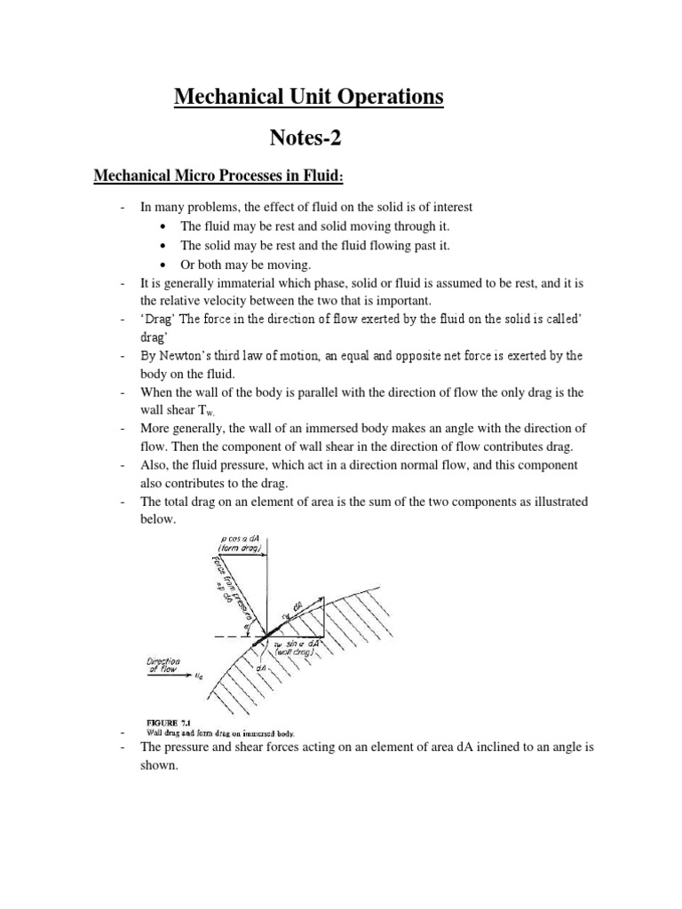 Mechanical Operation 2 PDF | Download Free PDF | Filtration | Drag ...