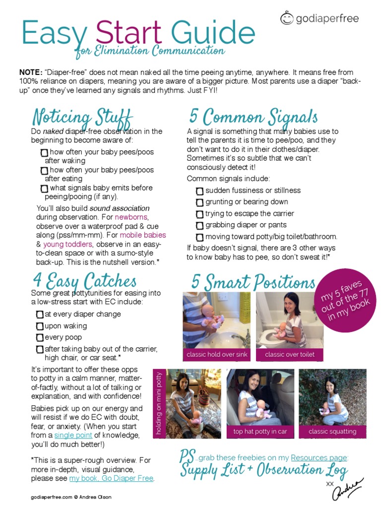 Easy Start Guide For Elimination Communication - Go Diaper Free | Human ...