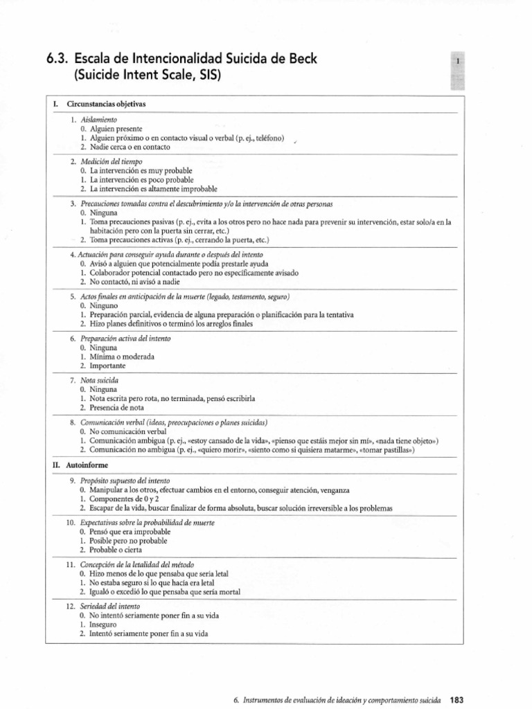 Escala de Riesgo Suicida | PDF