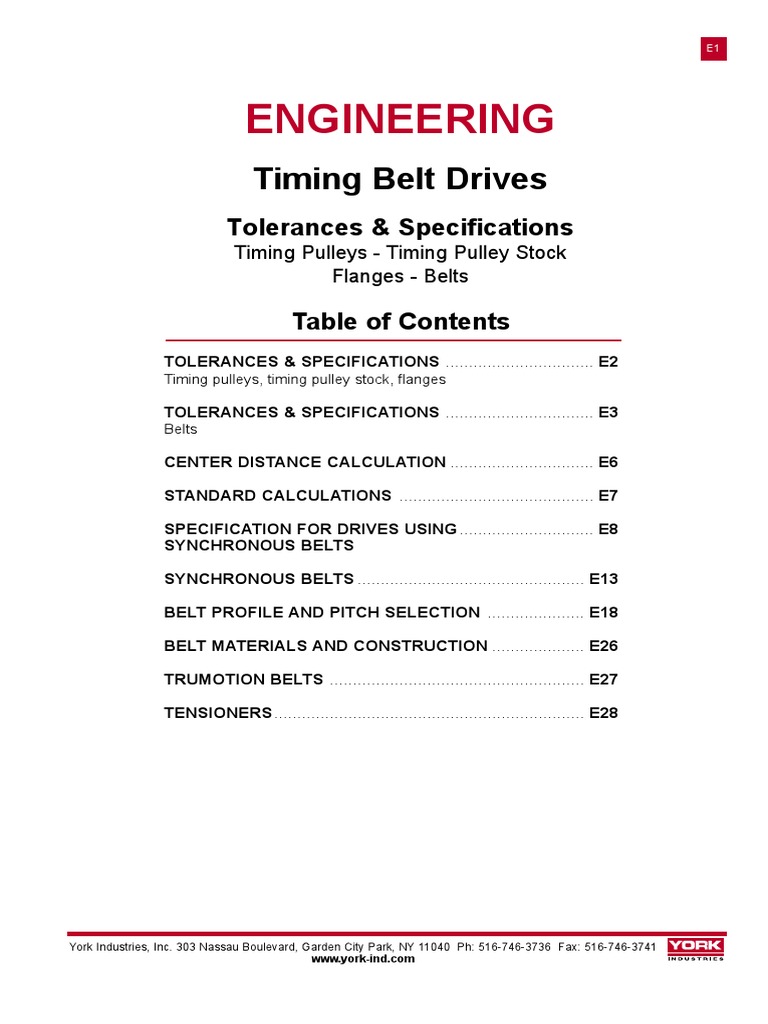 Timing Belt Drive Specs | PDF | Belt (Mechanical) | Horsepower