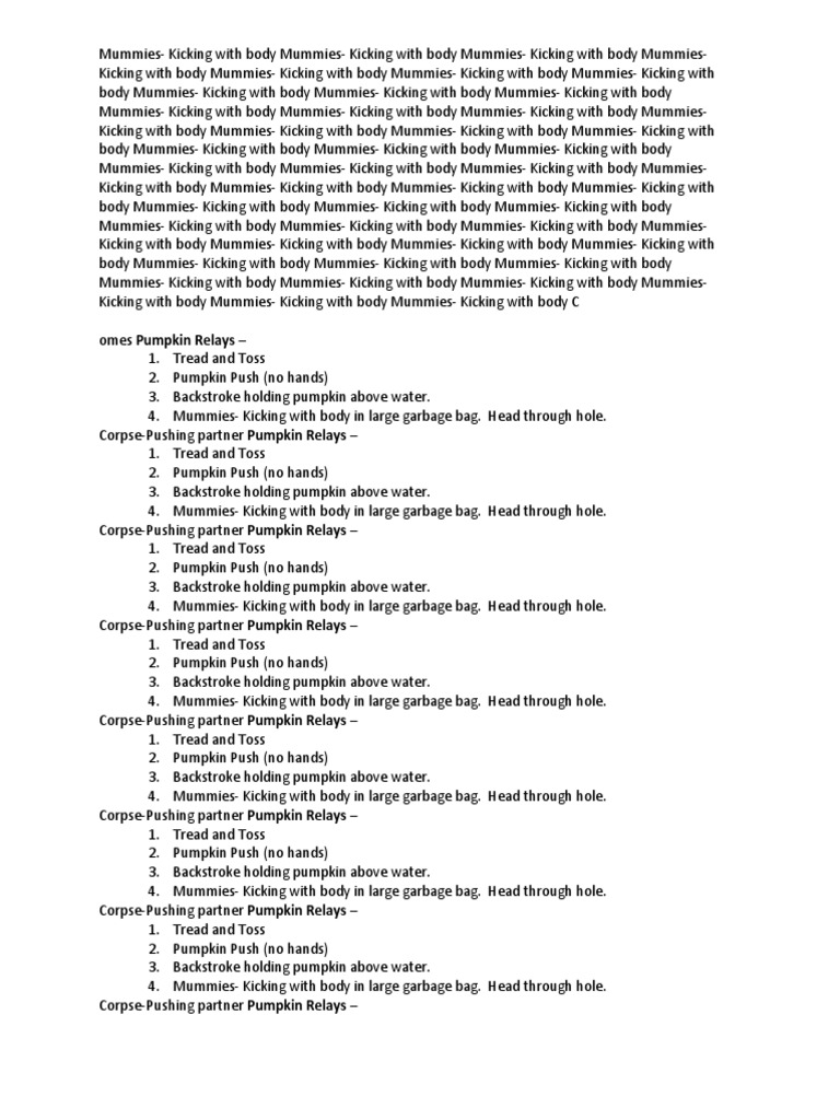 Halloween Fun - Ideas List11 | PDF | Swimming (Sport) | Halloween