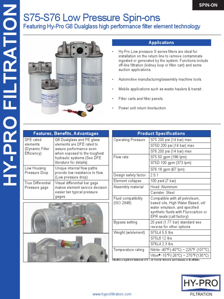 HP75 - Hypro | PDF | Filtration | Viscosity