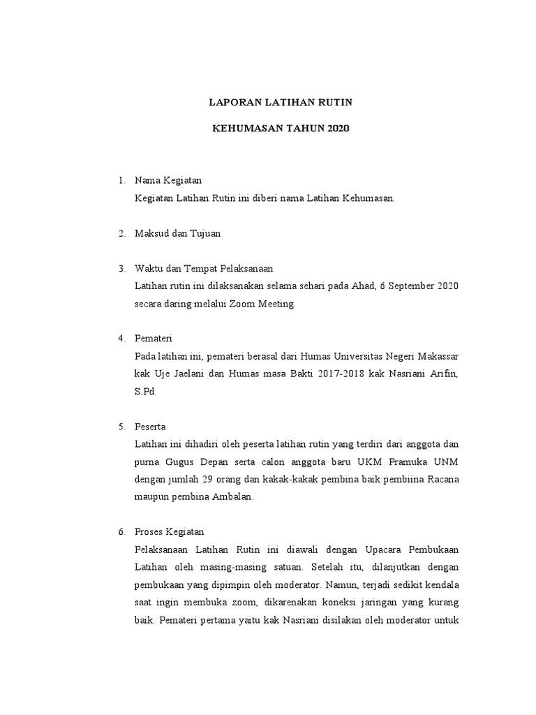 Laporan Latihan Rutin | PDF