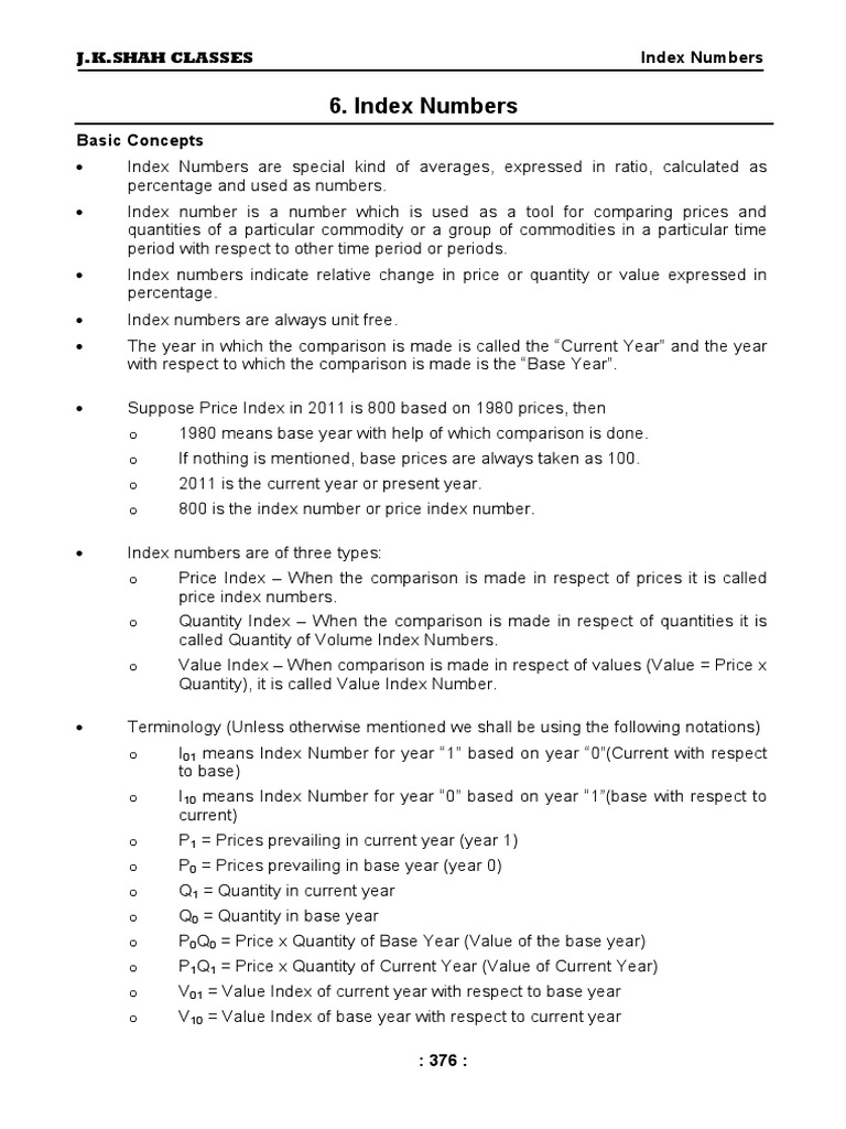 Index Numbers | PDF | Price Indices | Index (Economics)