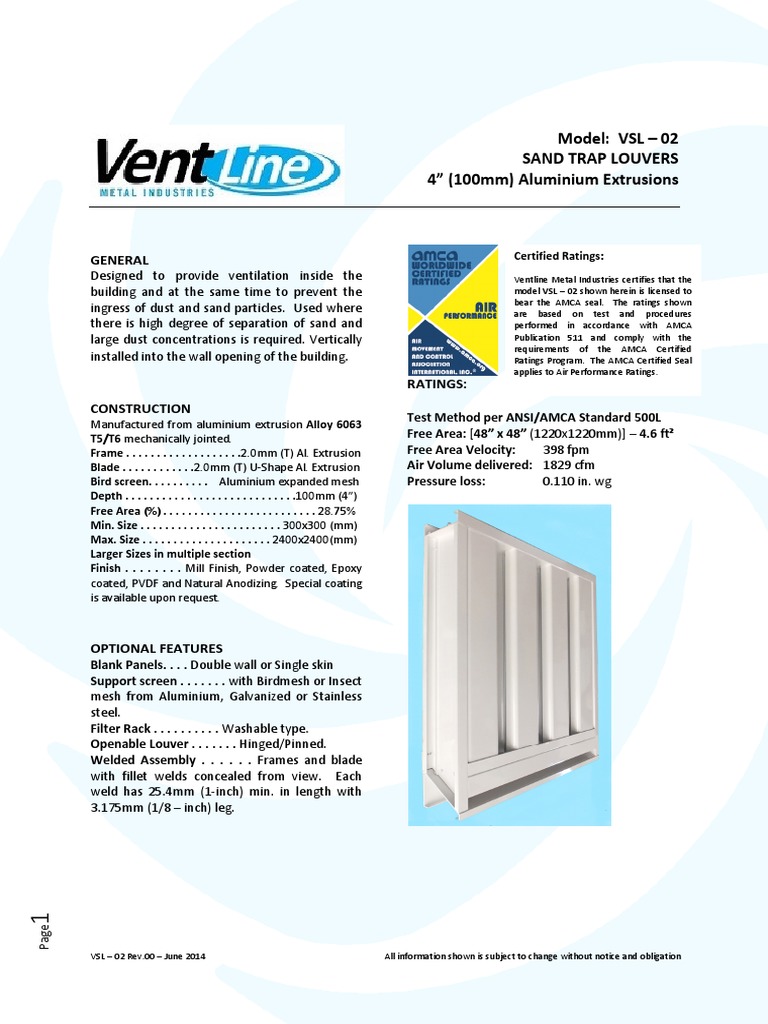 Aluminum Sand Trap Louvers PDF | PDF | Industries | Building Materials