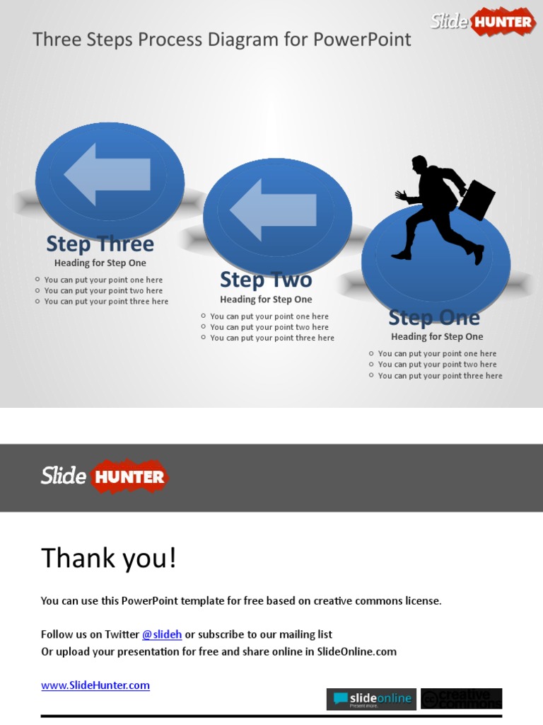 Step Two Step Three: Three Steps Process Diagram For Powerpoint | PDF