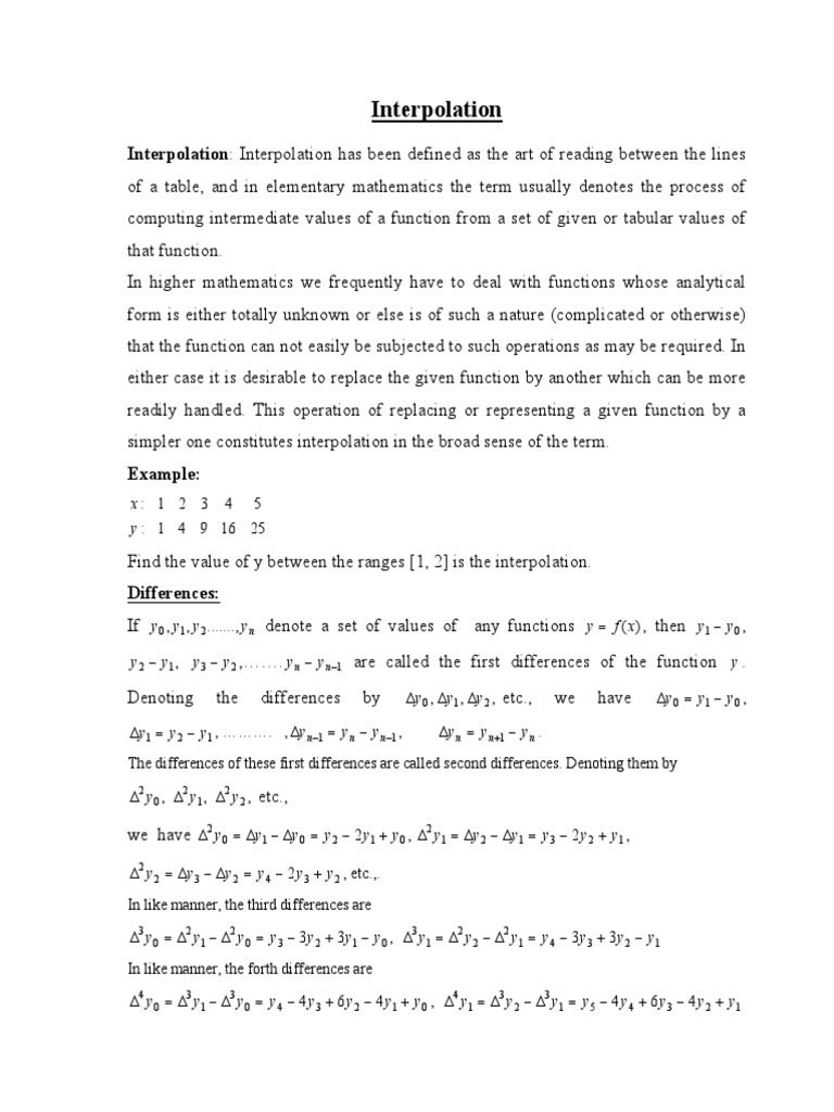 Interpolation PDF | Download Free PDF | Interpolation | Function (Mathematics)