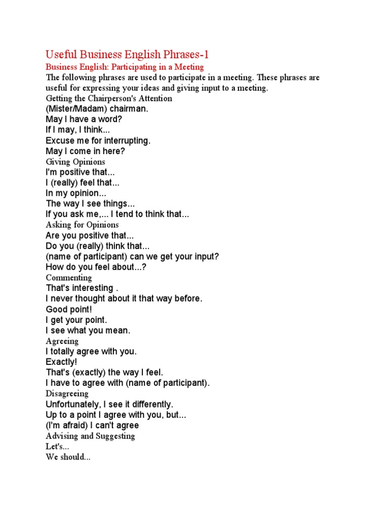 Useful Business English Phrases | PDF | Internet Forum | Instant Messaging