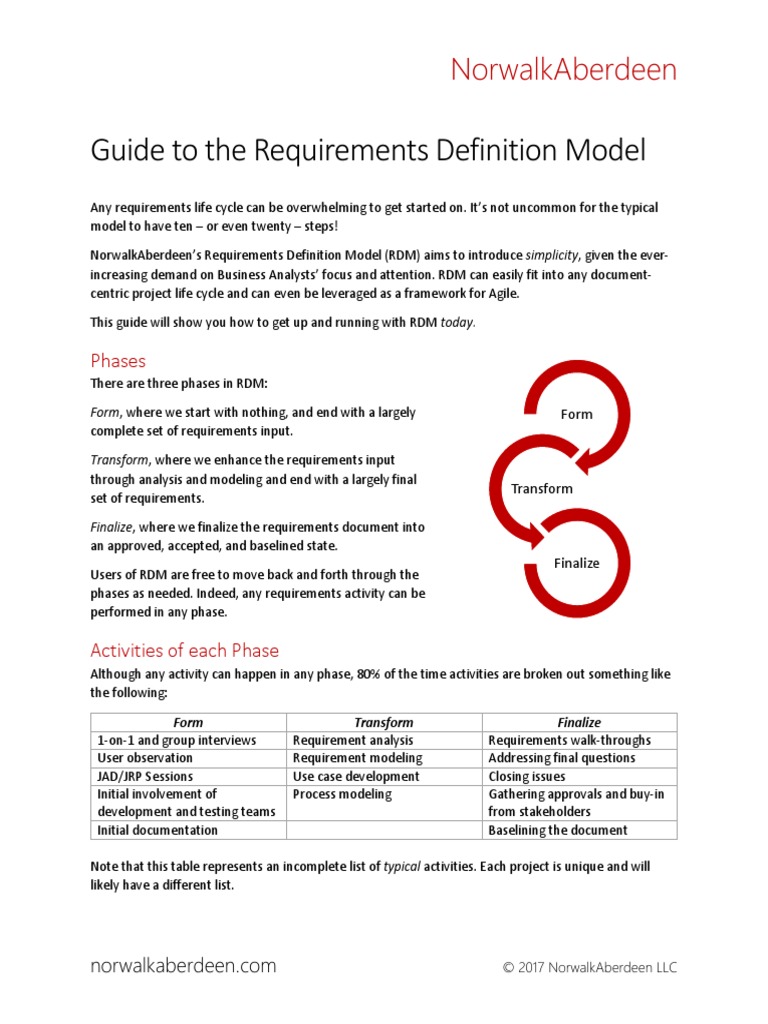 Guide To The Requirements Definition Model | PDF | Business | Computers