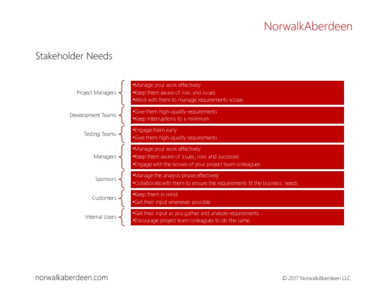 Stakeholder Needs Cheatsheet | PDF