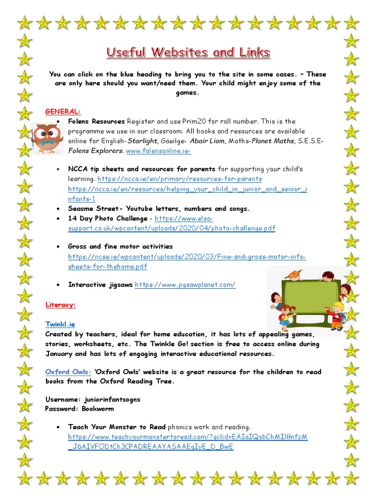 Useful Websites and Links | PDF | Phonics | Teaching And Learning