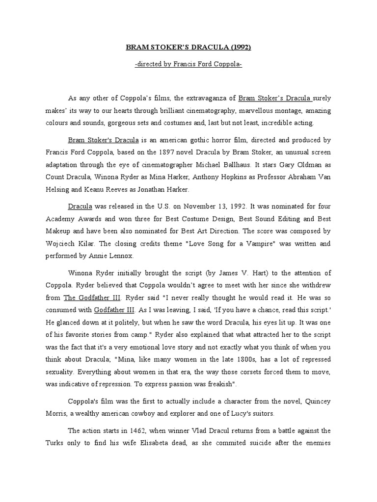 Bram Stoker's Dracula | PDF | Mina Harker | Abraham Van Helsing