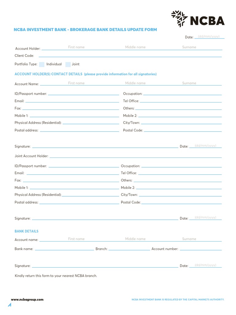 Update Banking Details Form | PDF