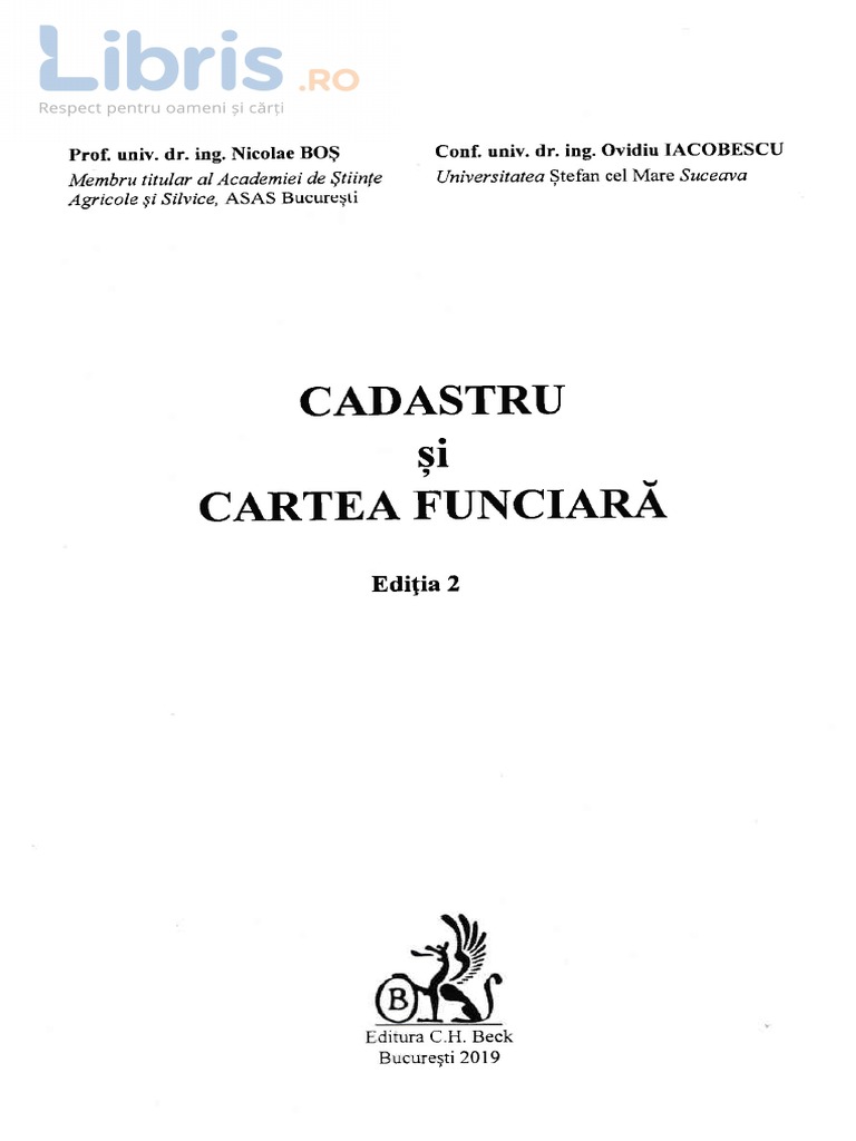Cadastru Si Cartea Funciara Ed.2 - Nicolae Bos, Ovidiu Iacobescu | PDF