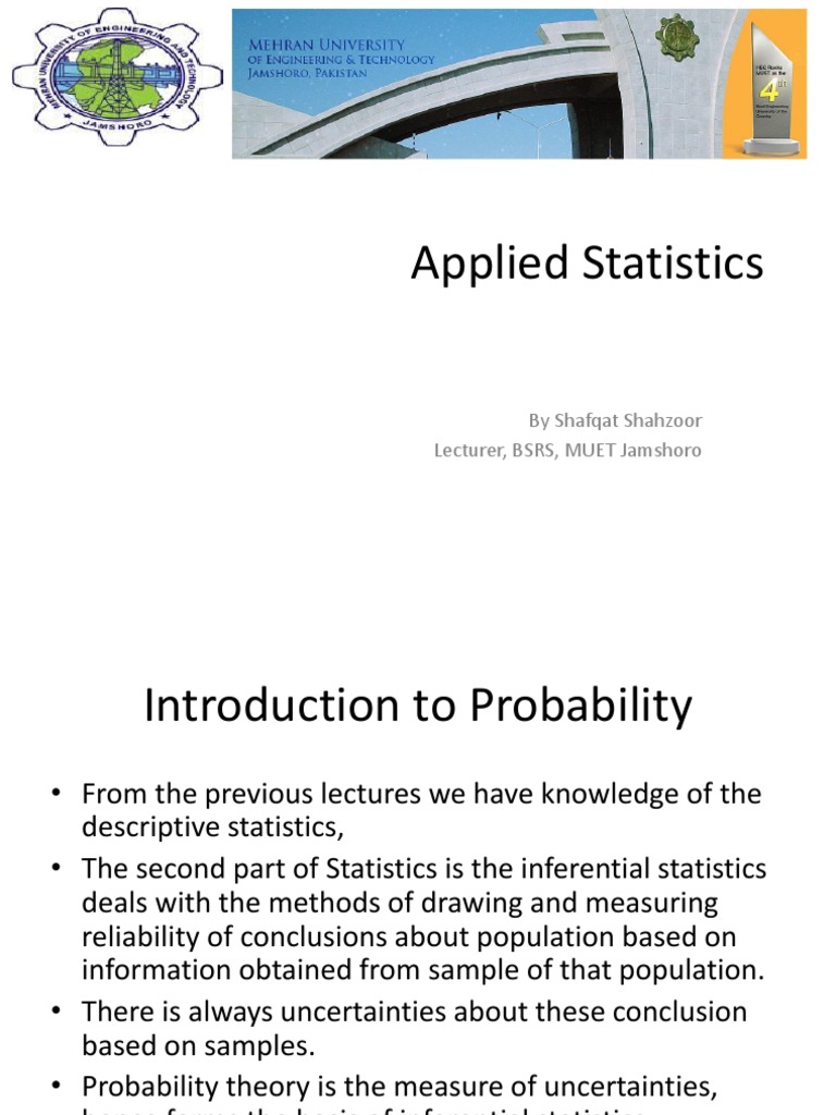 7th Lecture (Introduction To Probability) | PDF | Probability | Statistics