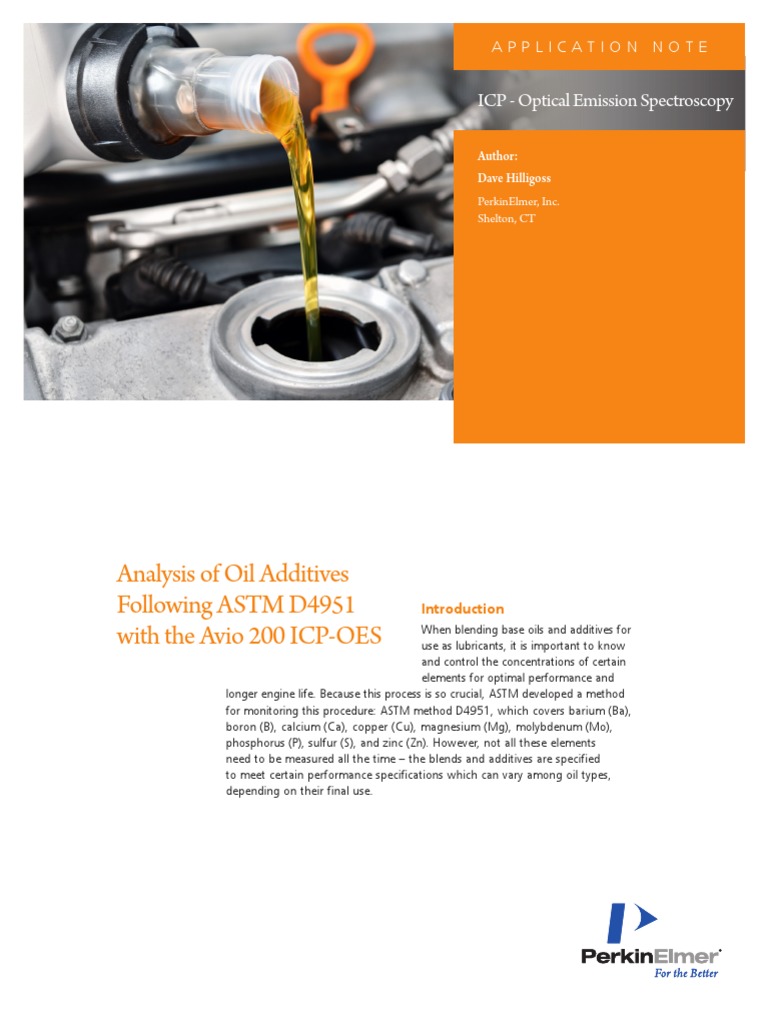 PKI - AN - 2016 - Analysis of Oil Additives Following ASTM D4951 With ...