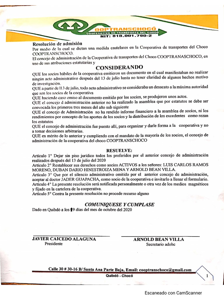 Resolución de Reintegro | PDF