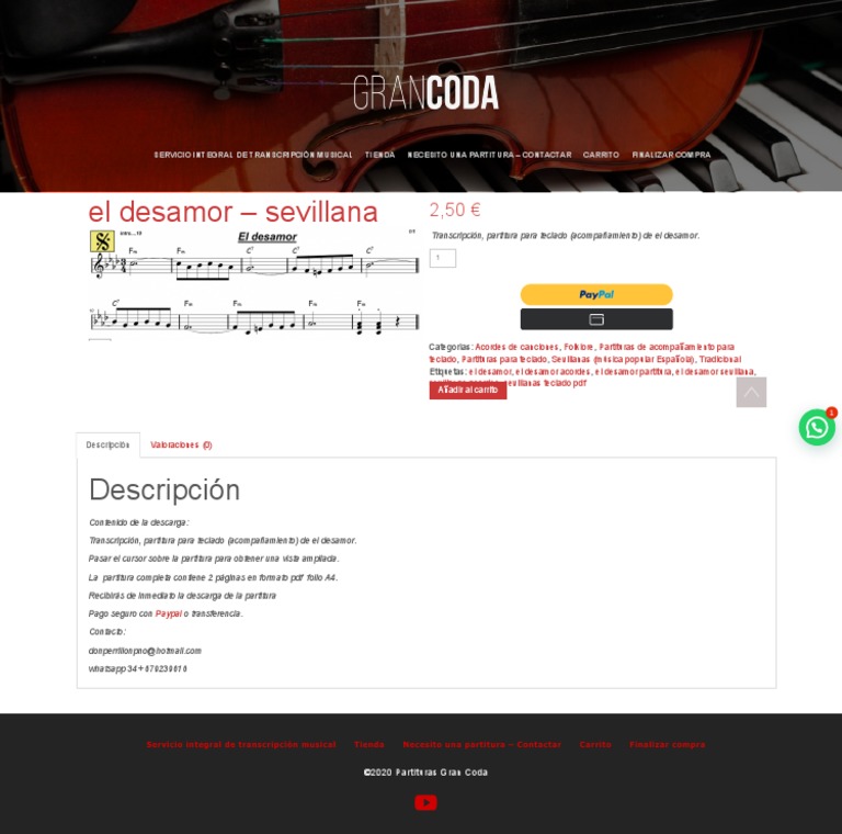 El Desamor - Sevillana - Partituras Gran Coda | PDF