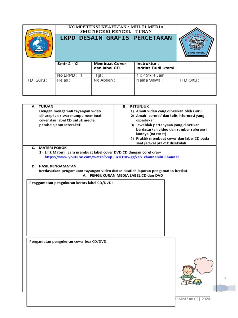 LKPD Membuat Cover Dan Label CD - XI MM | PDF | Seni