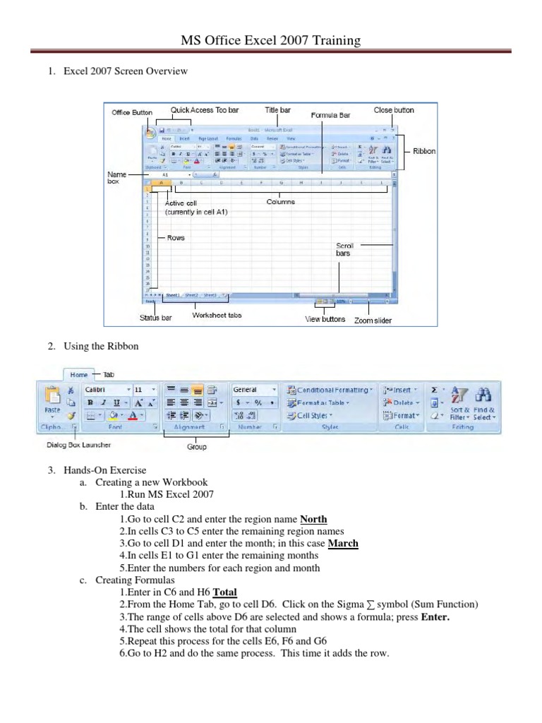 Ms Office Excel 2007 Training Pdf Microsoft Excel Graphical User Interfaces 