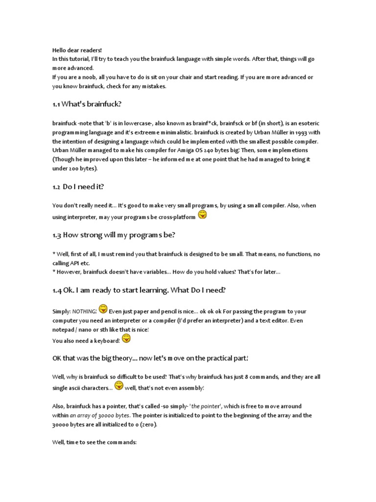 Tutorial BF | PDF | Pointer (Computer Programming) | Information Age