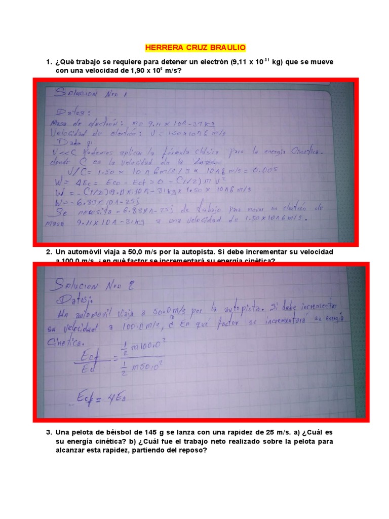 Ejercicios S8 Fisica | PDF | Energía cinética | Fricción