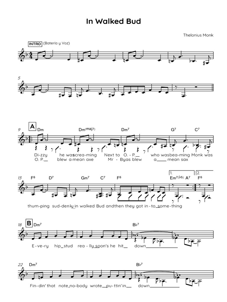 In Walked Bud PDF | PDF