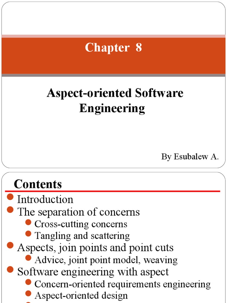 Chapter 8 - Aspect-Oriented Software Engineering (Lecture 11) | PDF ...