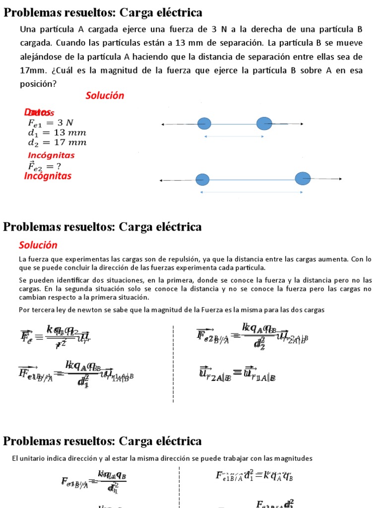 Resueltos-FUERZA - ELÉCTRICA | PDF | Vector Euclidiano | Carga eléctrica