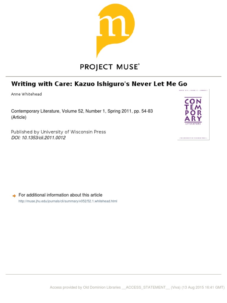 Ishiguro - Never Let Me Go - 3 | PDF | Social Science