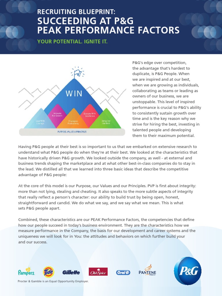 Peak Performance Factor Flyer PDF | PDF | Procter & Gamble | Competence ...