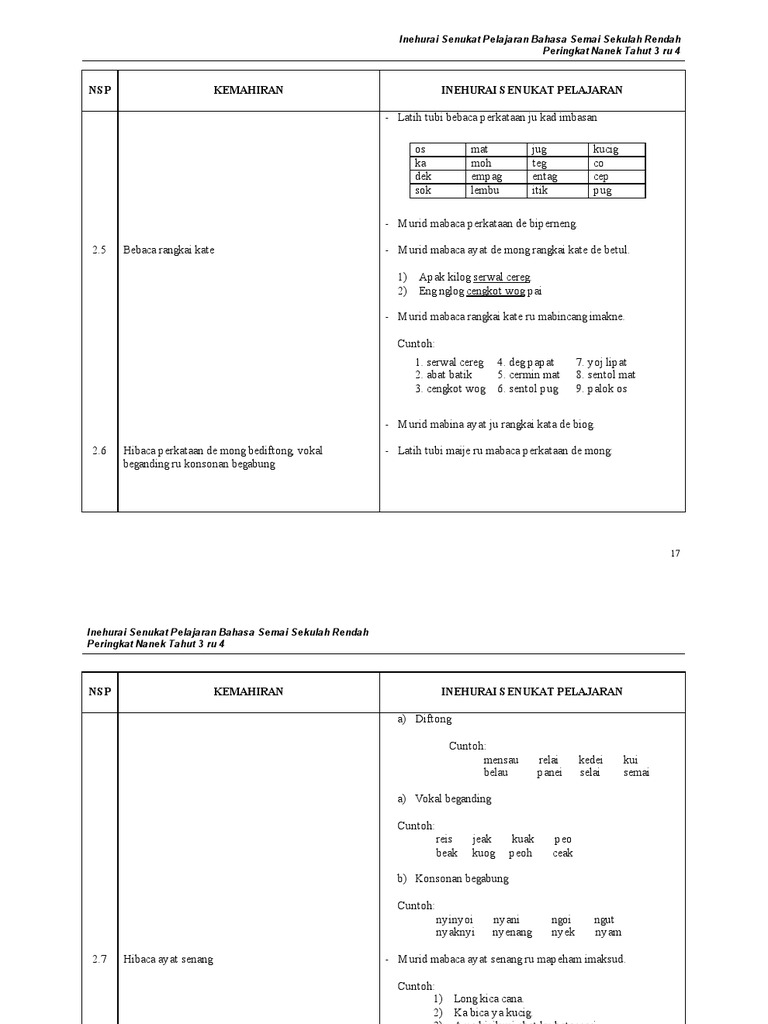 B.Etnik - Bahasa Semai Tahun 3 Dan 4 - 2 | PDF