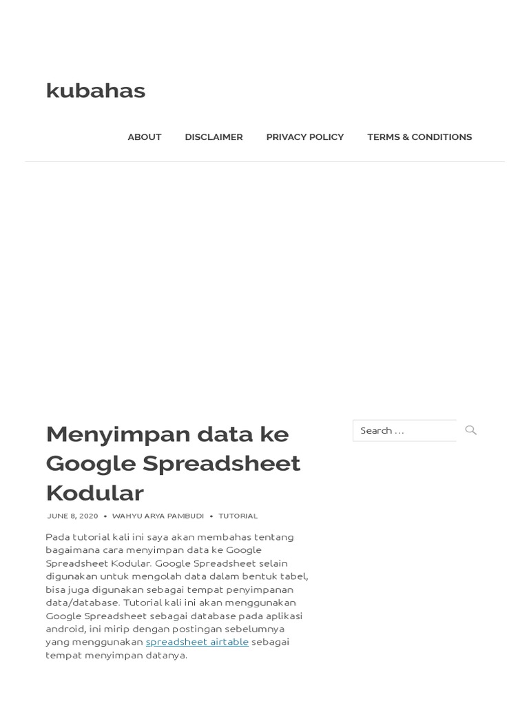 Menyimpan Data Ke Google Spreadsheet Kodular - Kubahas | PDF