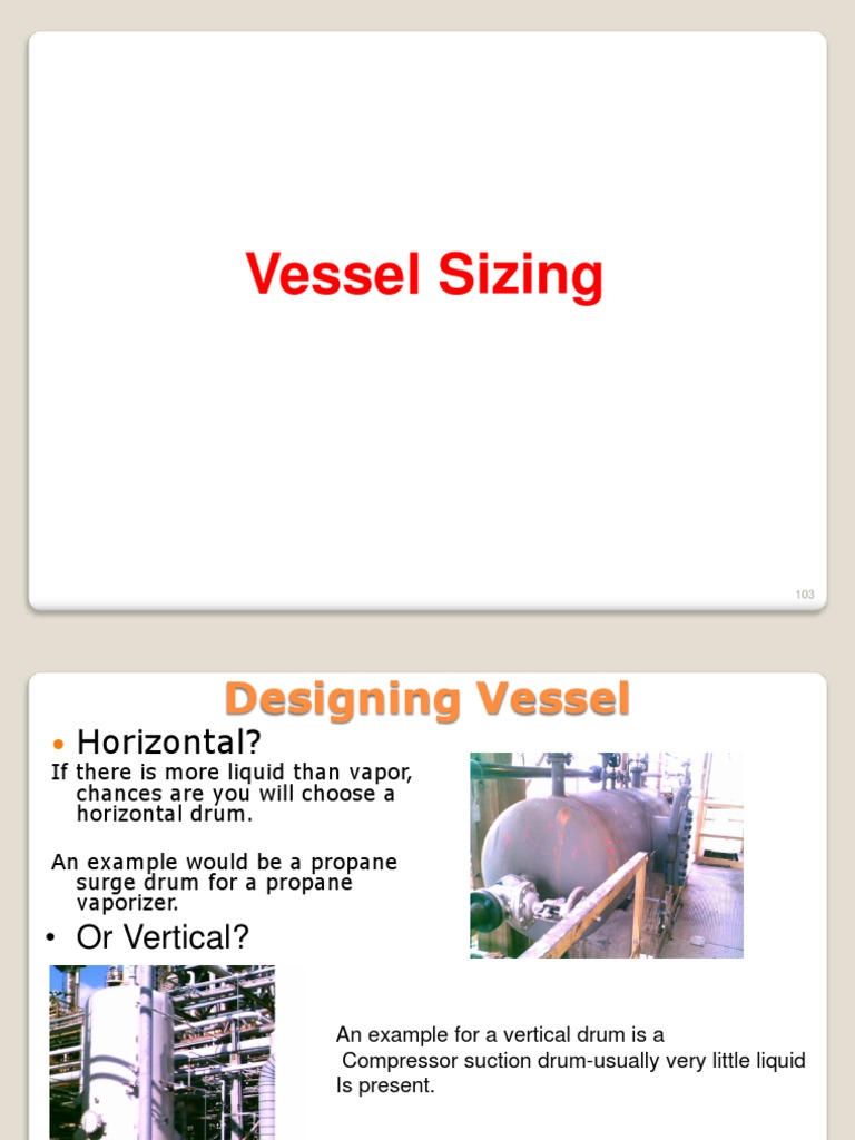 Process Plant Design - Vessel Sizing - 15 Jan 2017 PDF | PDF | Drop ...