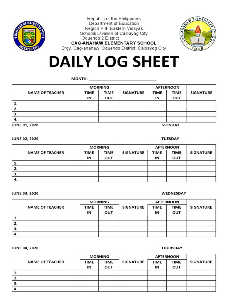 Daily Logsheet | PDF