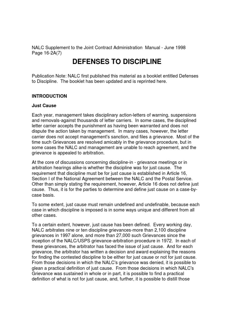 Defenses To Discipline: Just Cause | PDF | Burden Of Proof (Law ...