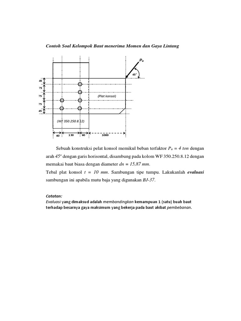 Evaluasi Gaya Lintang pada Baut Konsol | PDF