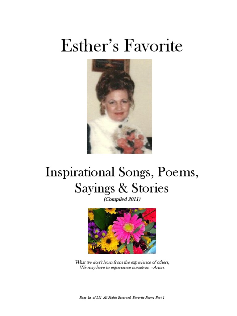 Esther's Spiritual Poems A | PDF | Religious Behaviour And Experience ...