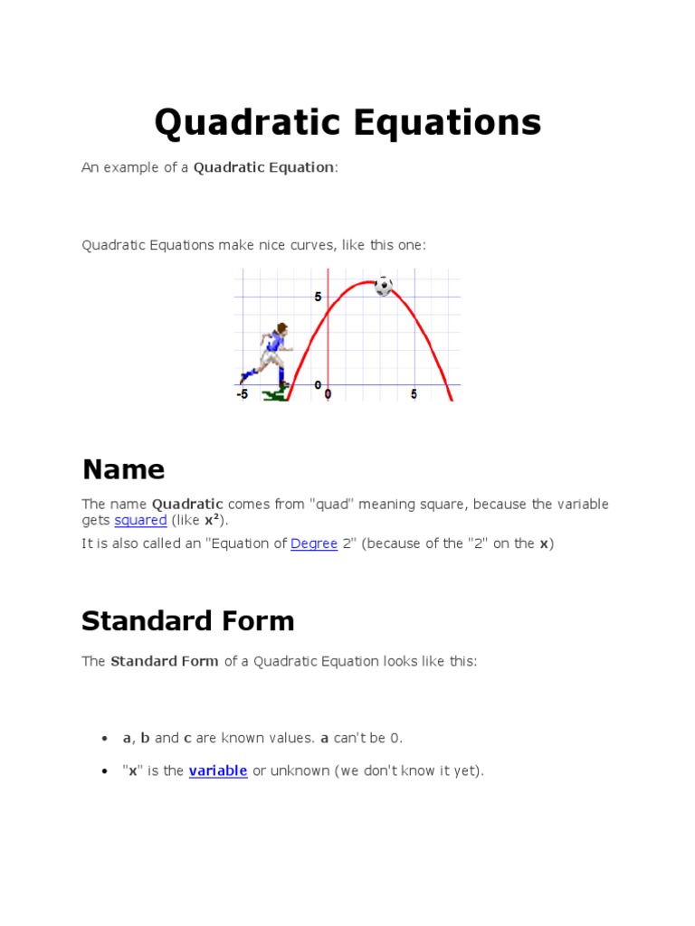Quadratic Equations: Squared Degree | PDF | Quadratic Equation | Equations
