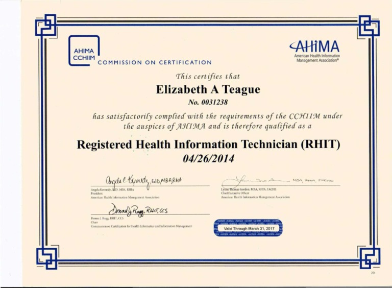RHIT Certification | PDF