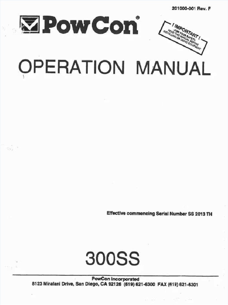 PDF Powcon 300ss DL | PDF