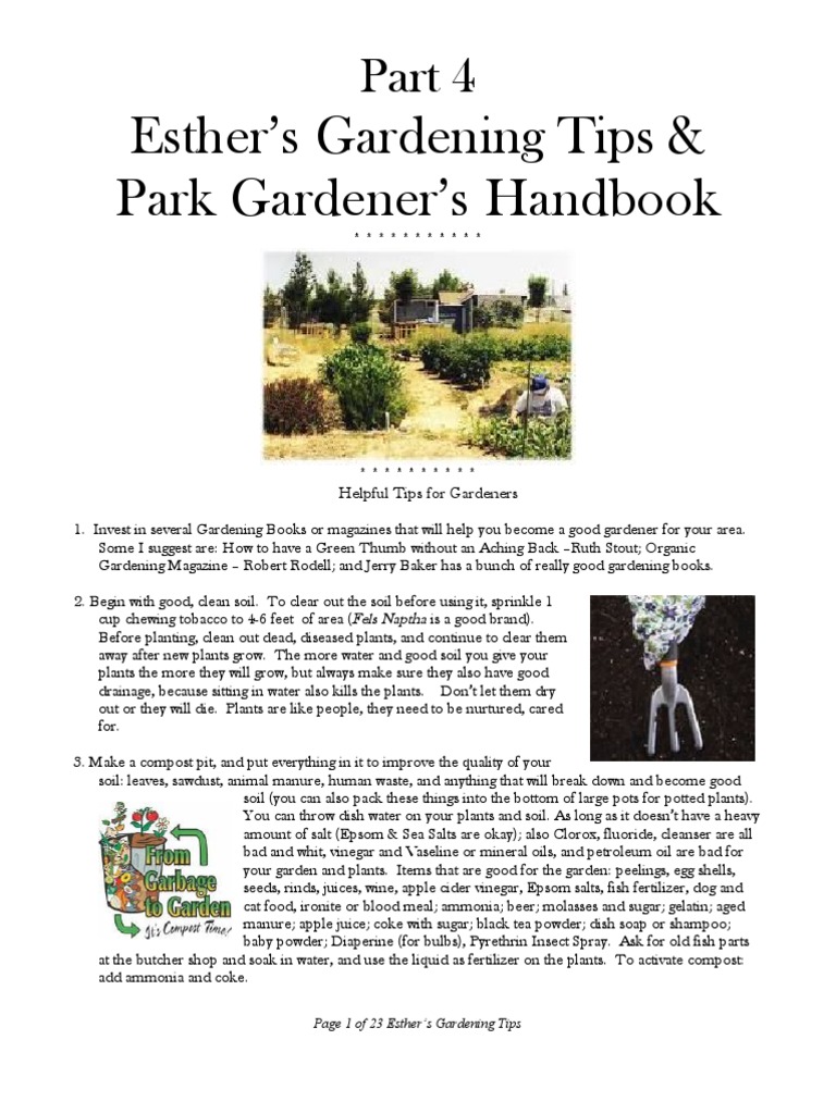 Esther's Gardening Tips, Parks Gardener's Handbook | PDF | Mulch ...