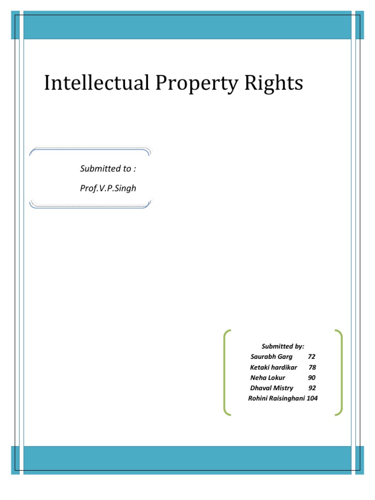 IPR | PDF | Trips Agreement | Intellectual Property