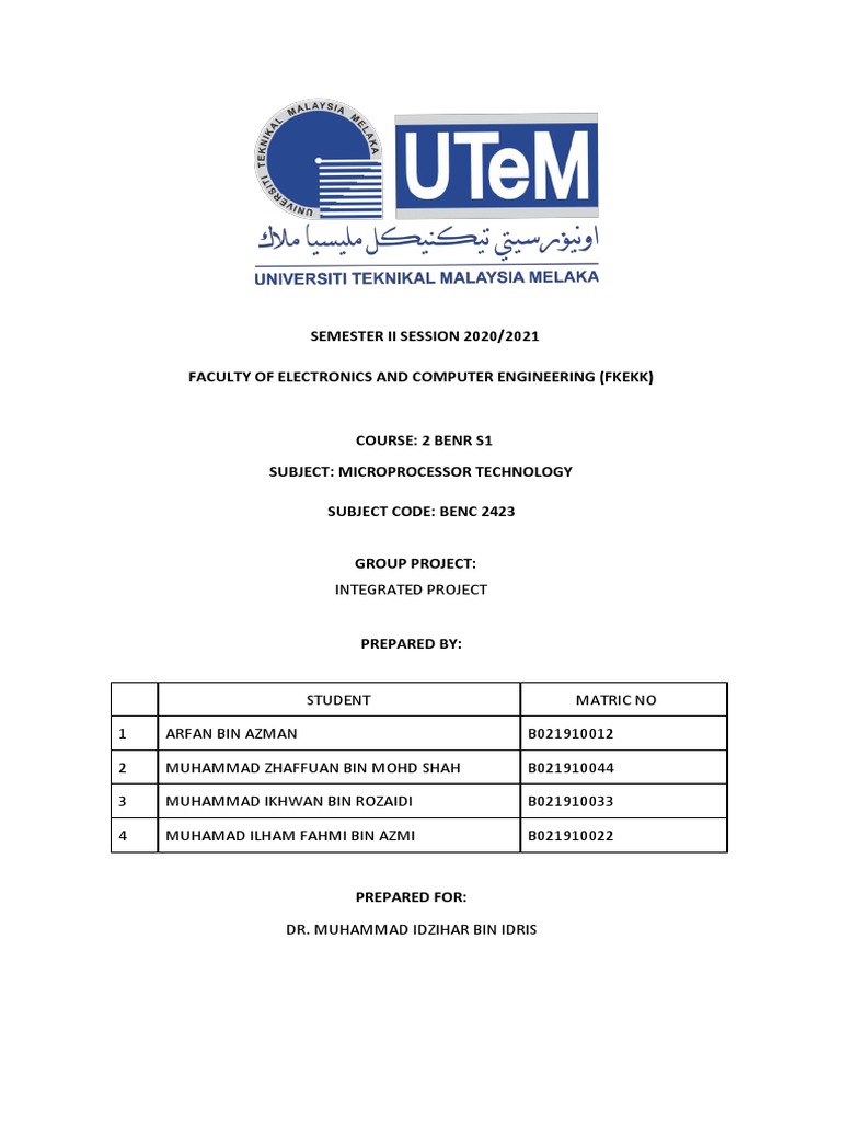Assignment Benc2423 | PDF | Microcontroller | Electronics