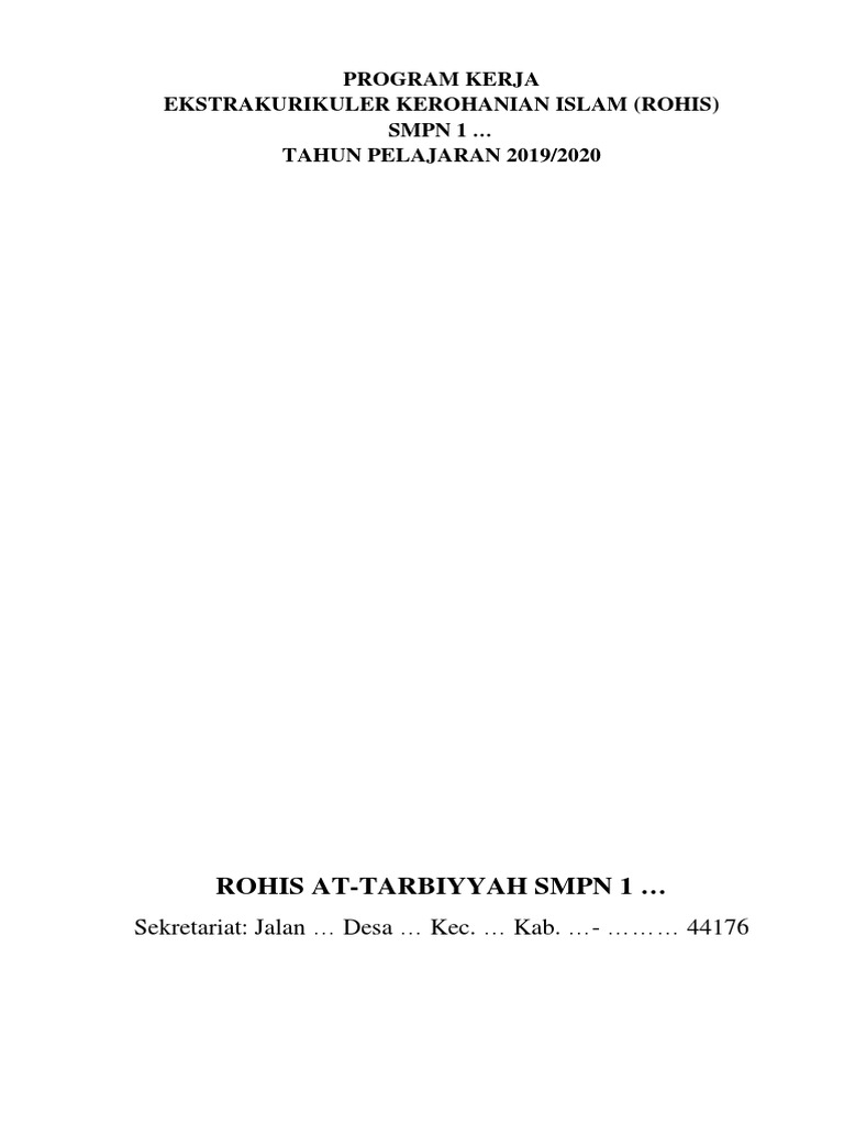 Program Kerja Rohis SMP | PDF